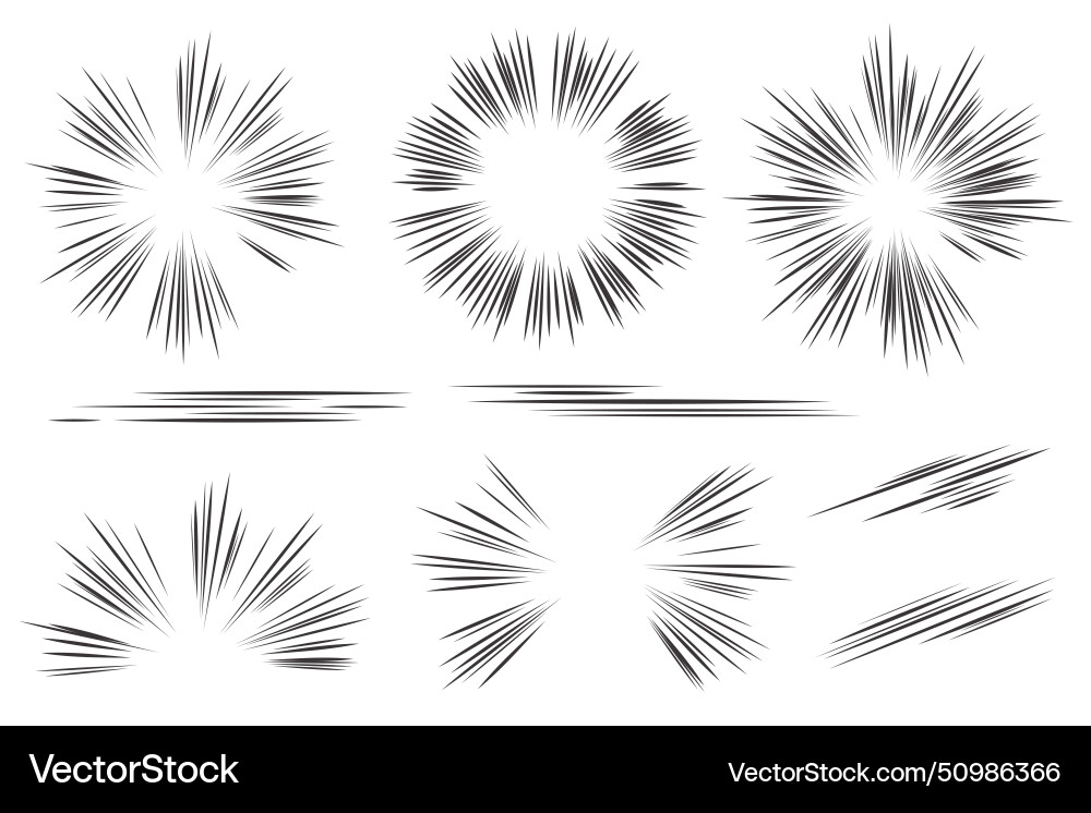 Manga speed lines effect comic motion Royalty Free Vector