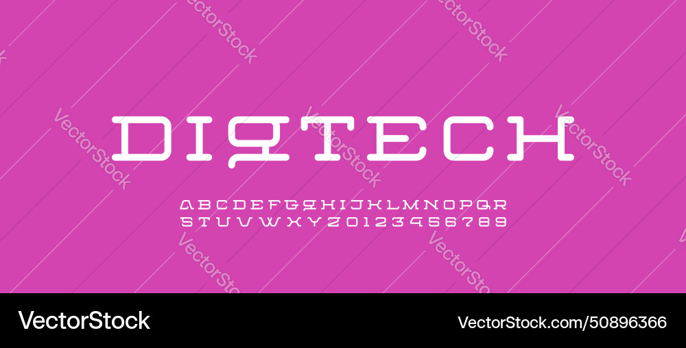 Modern font rounded alphabet letters and numerals Vector Image