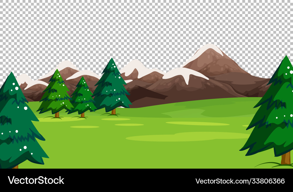 Nature outdoor landscape transparent background Vector Image