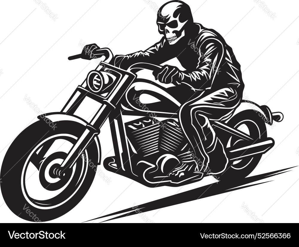 Phantom cruiser motorcycle skeleton in black icon Vector Image