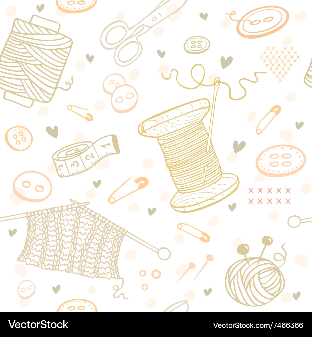 Seamless pattern needlework Royalty Free Vector Image