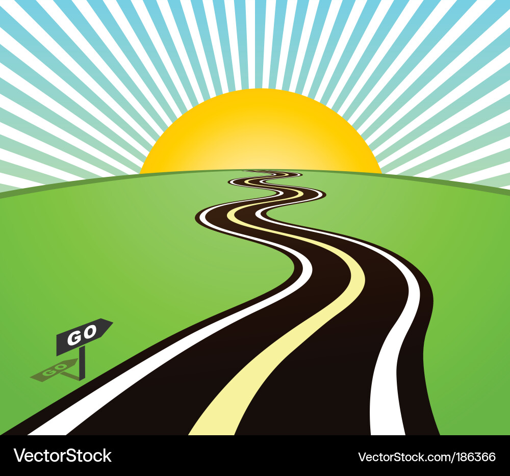 Sun on horizon Royalty Free Vector Image - VectorStock