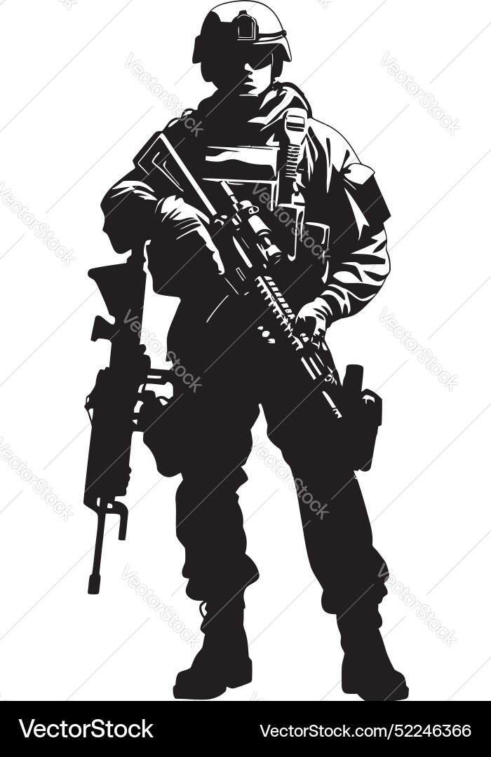 Tactical guardian logo symbolizing military Vector Image