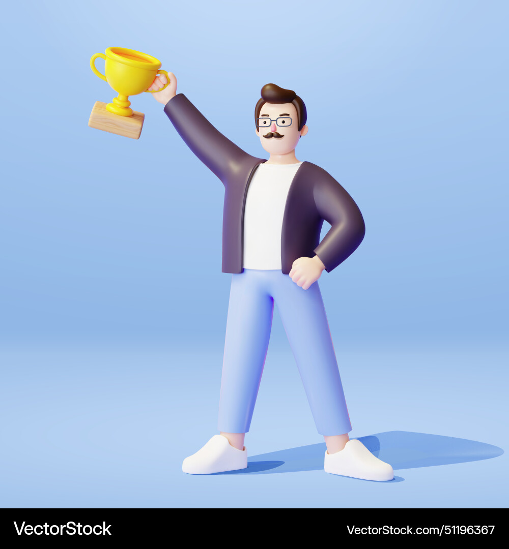 3d father character design Royalty Free Vector Image