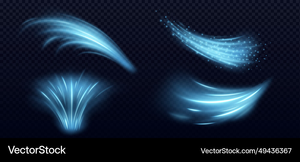 Blue wind air flow light effect cold fresh wave Vector Image