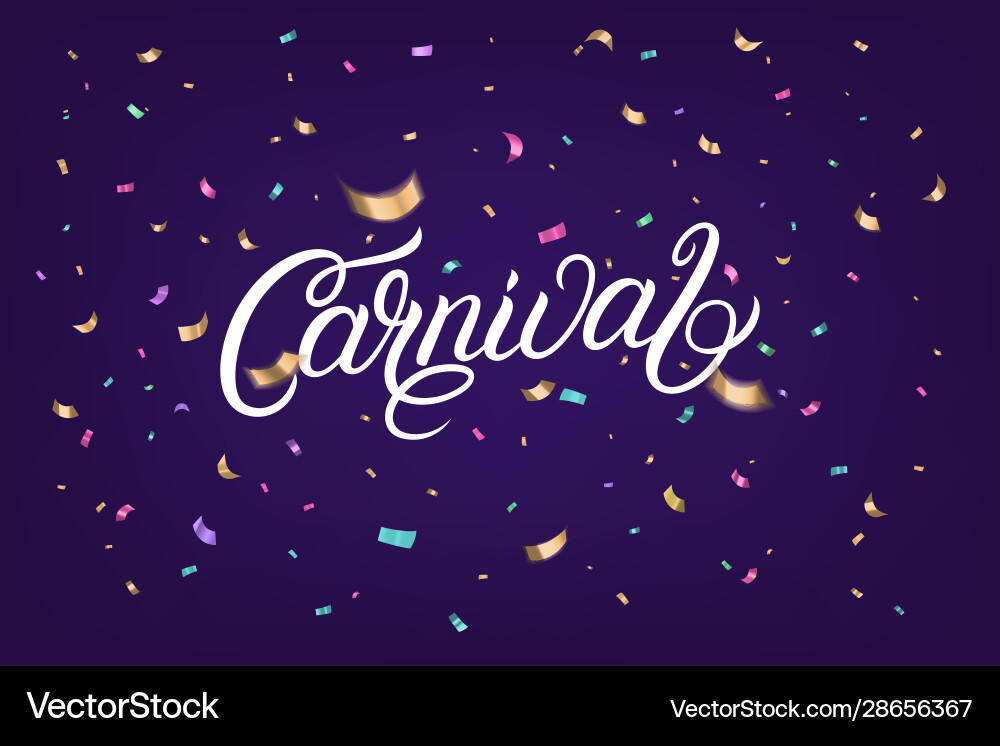 Carnival hand written lettering text Royalty Free Vector