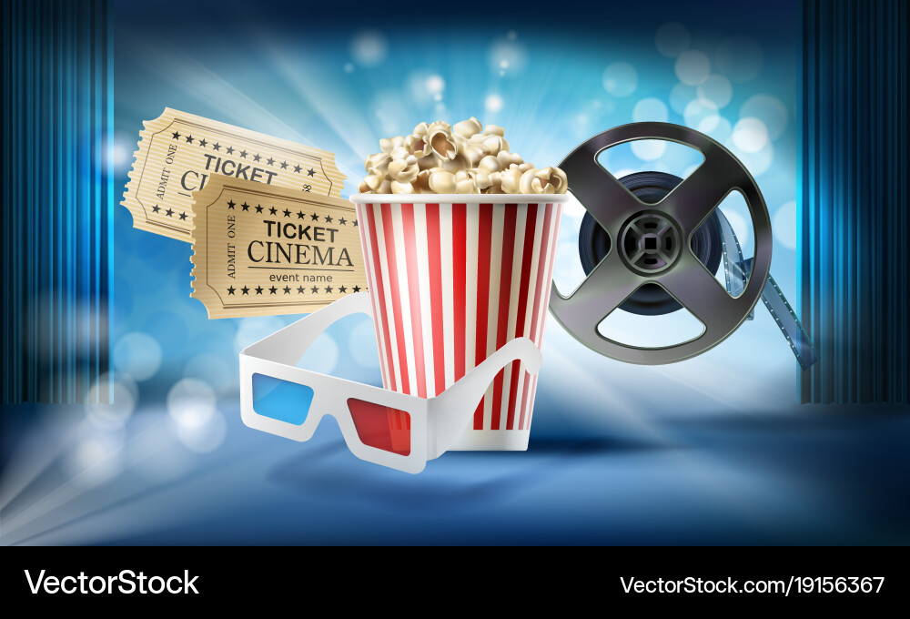 Cinema background concept 3d Royalty Free Vector Image