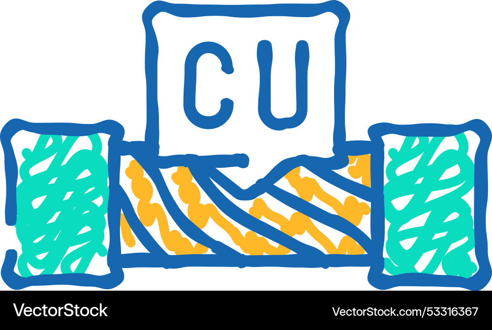 Copper cable icon doodle Royalty Free Vector Image