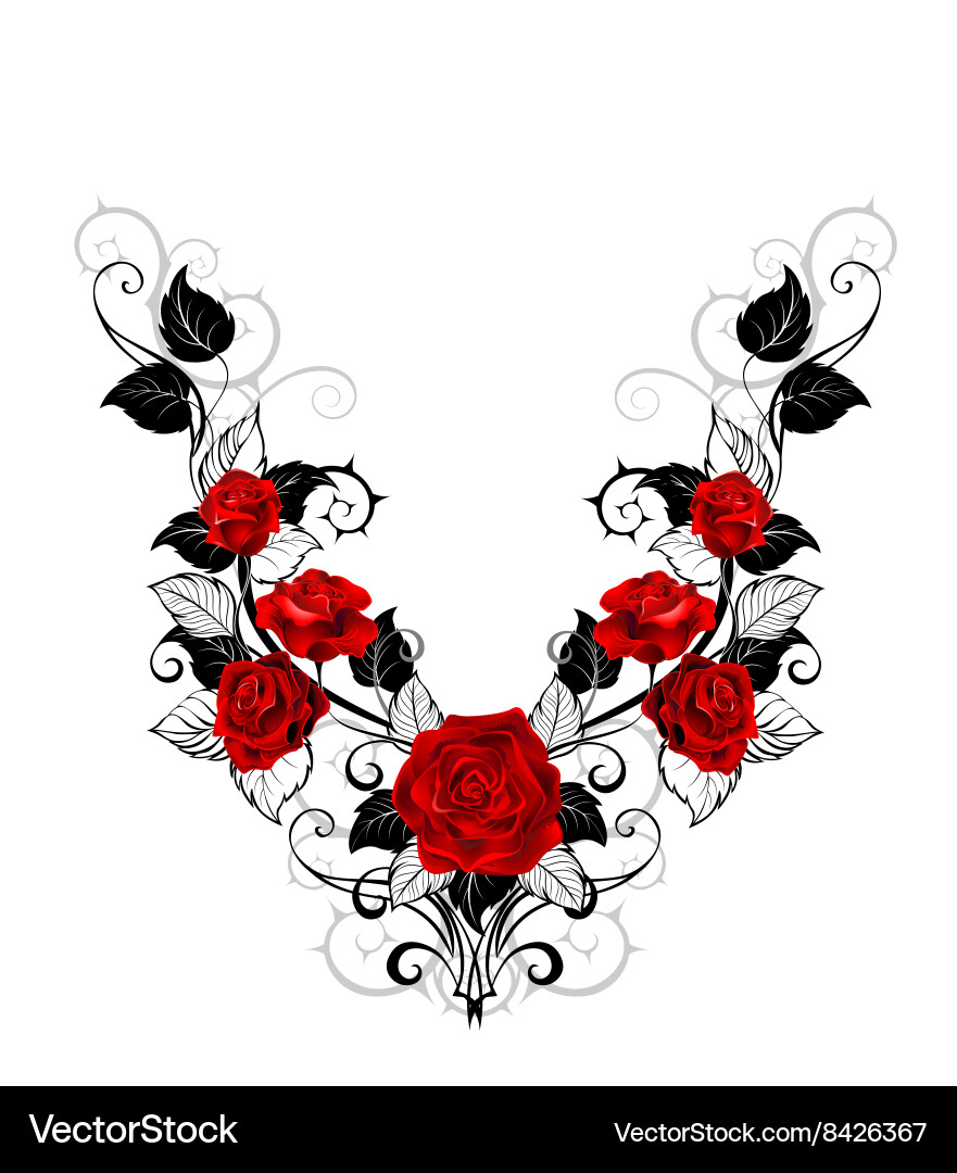 Design of red roses Royalty Free Vector Image - VectorStock
