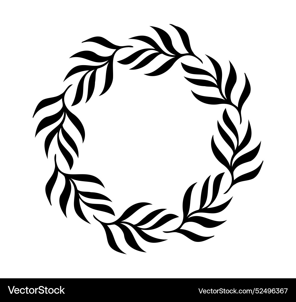 Hand drawn floral spring wreath isolated white Vector Image
