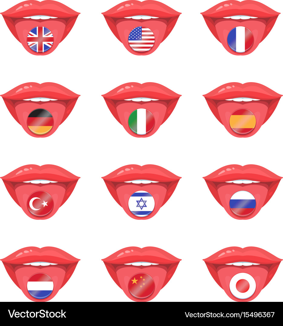 International flags set Royalty Free Vector Image