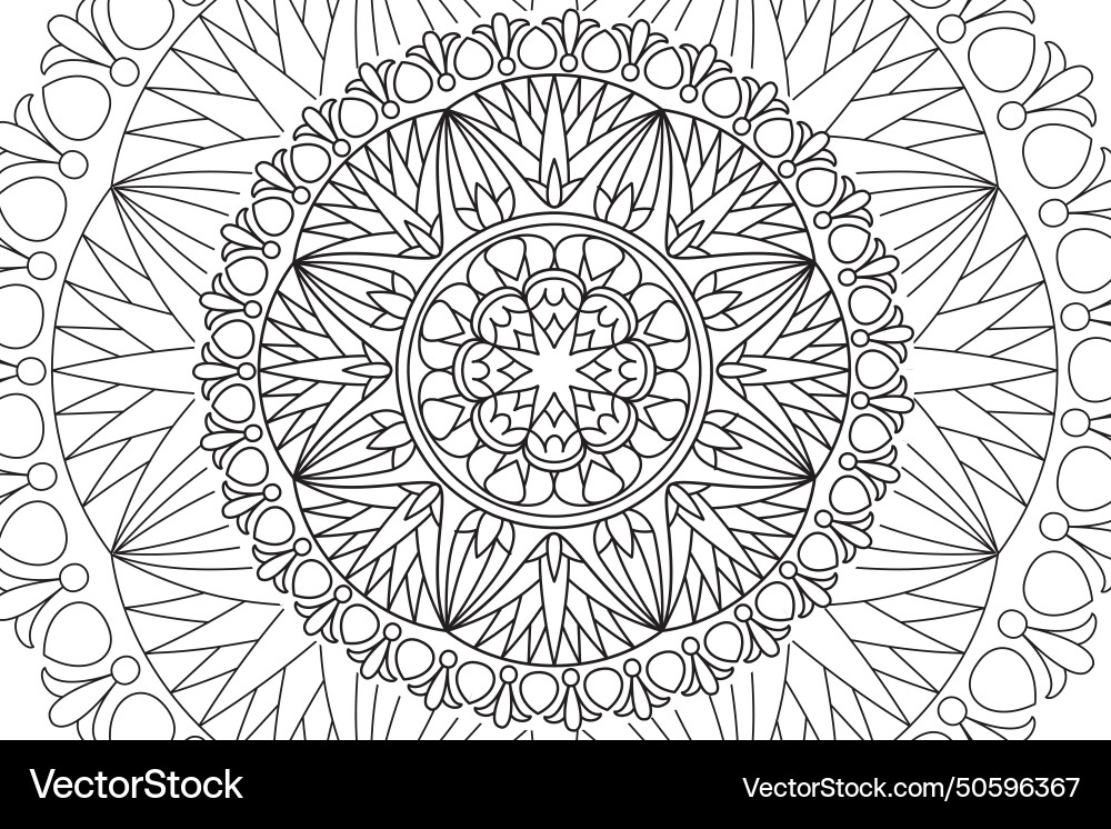 Mandala coloring page for kids and adults Vector Image