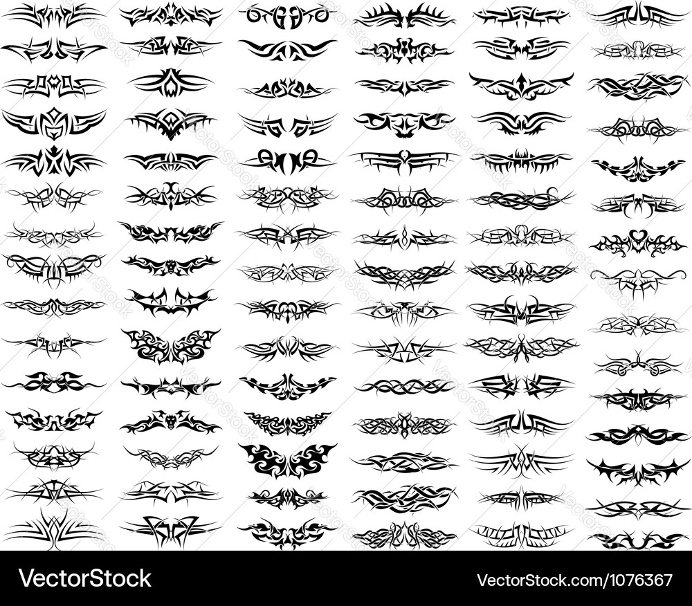 Tattoo set Royalty Free Vector Image - VectorStock