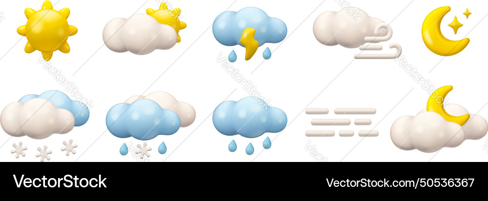 Weather icons set Royalty Free Vector Image - VectorStock