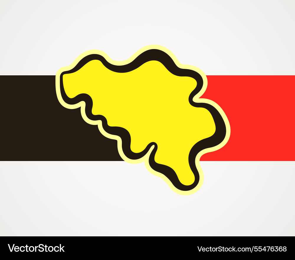 Belgium - flag with embedded map Royalty Free Vector Image