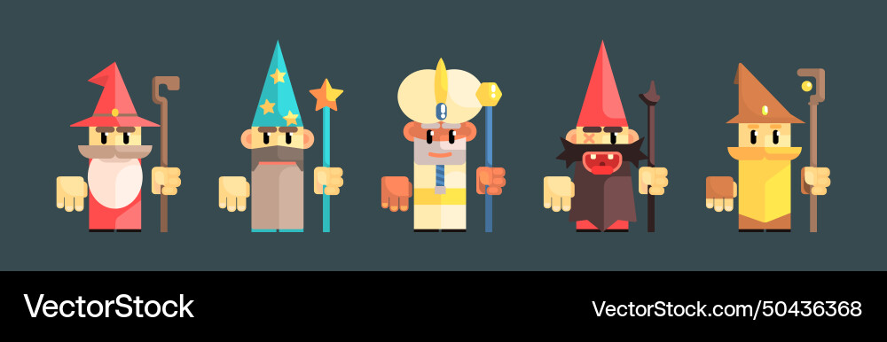 Funny wizard and magical old warlock character Vector Image