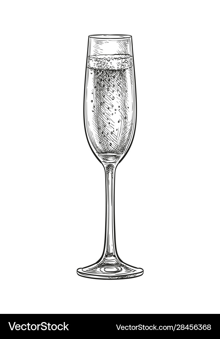 Glass champagne Royalty Free Vector Image - VectorStock