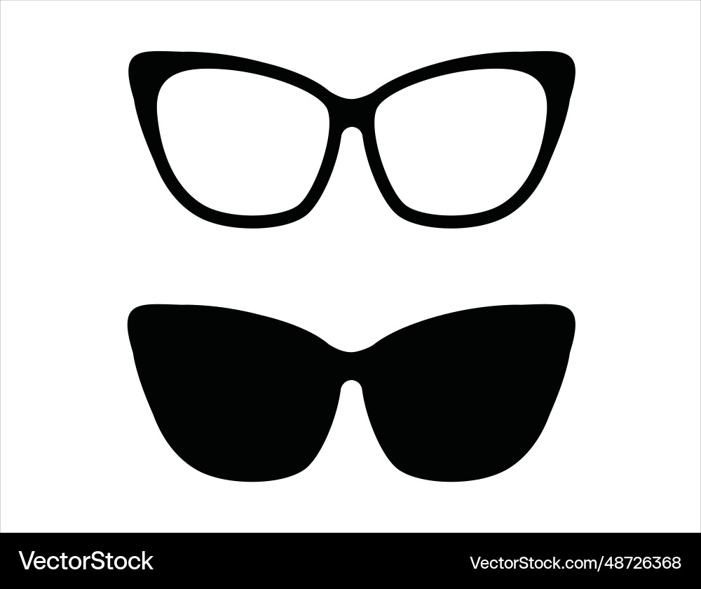 Glasses silhouette art Royalty Free Vector Image