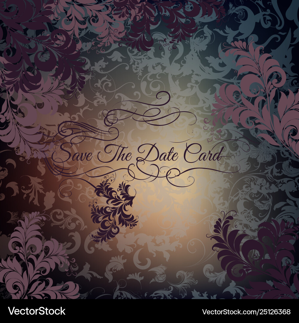 Invitation card with victorian flourishes Vector Image