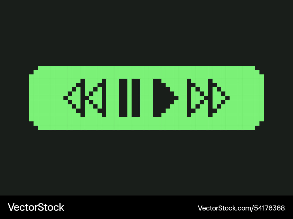 Pixel art music player controls bar retro Vector Image