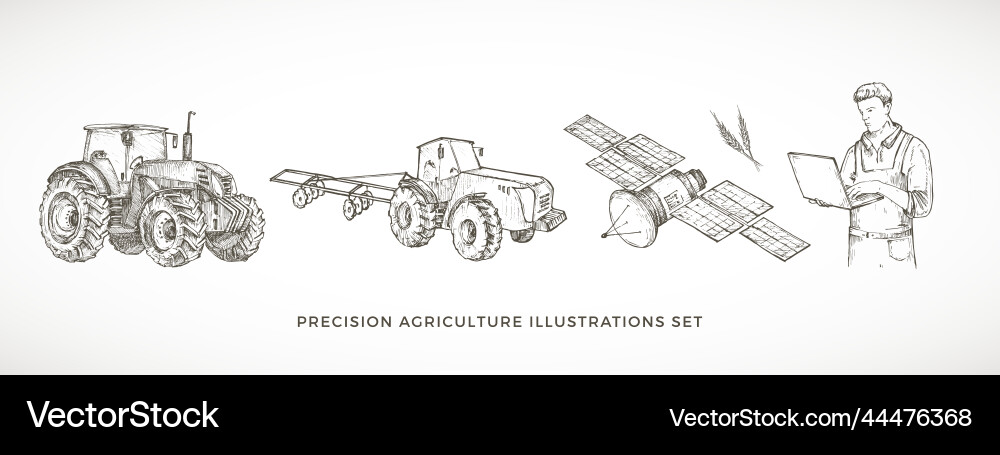 Precision agriculture set Royalty Free Vector Image