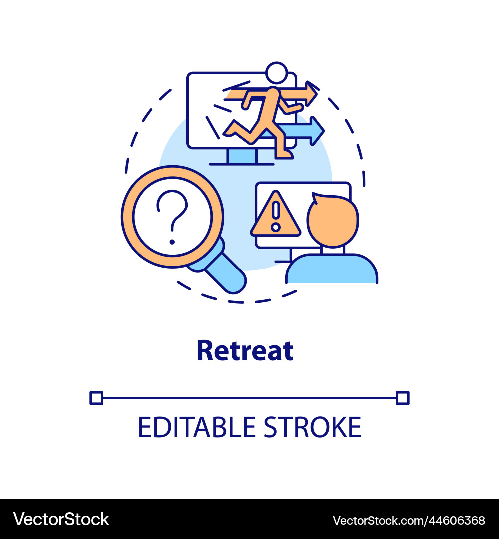 Retreat concept icon Royalty Free Vector Image