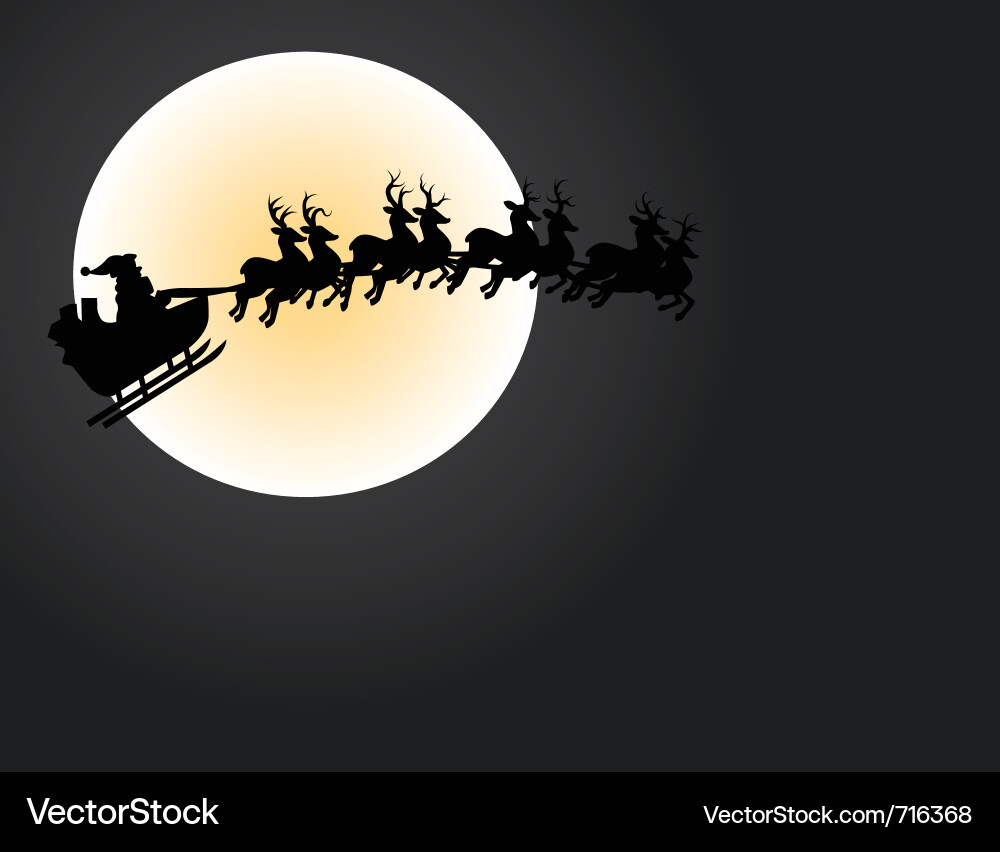 Santa and the moon Royalty Free Vector Image - VectorStock