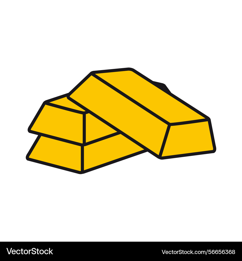 Stack of gold bar ingot icon Royalty Free Vector Image