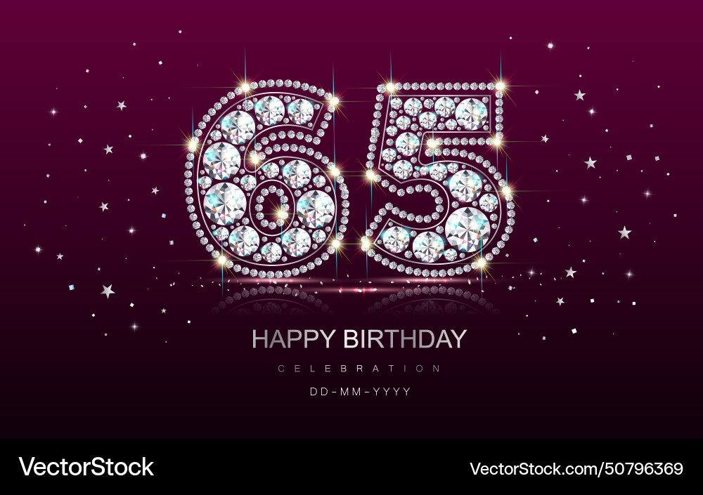 Birthday numbers anniversary 65 sixty-five years Vector Image