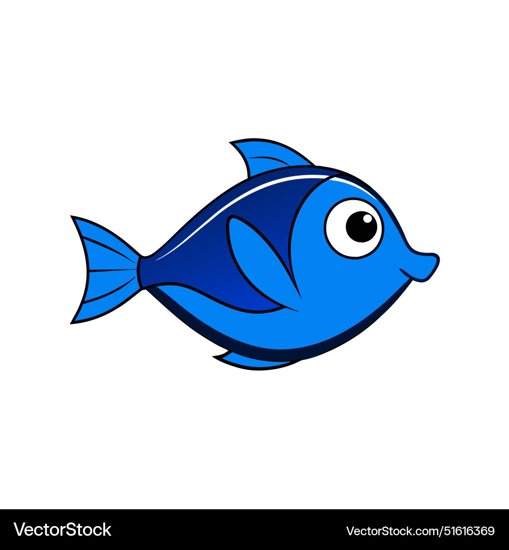 Blue tang fish looks icon Royalty Free Vector Image
