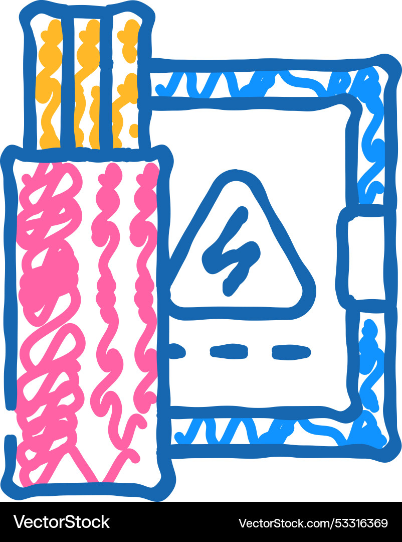 Cables for electric panels icon doodle Royalty Free Vector