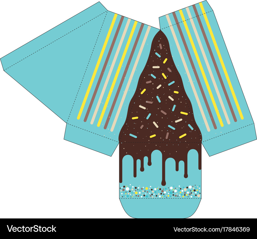 Cake Slice Box Cutout Template Vector Images (15)