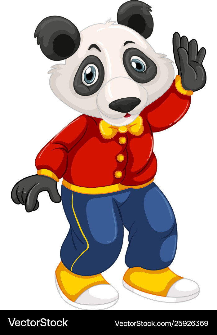 Cute panda cartoon character Royalty Free Vector Image