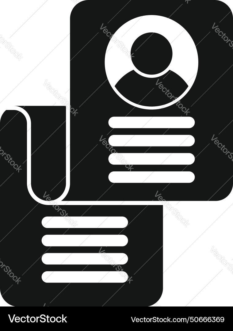 Long paper registration icon simple new Royalty Free Vector