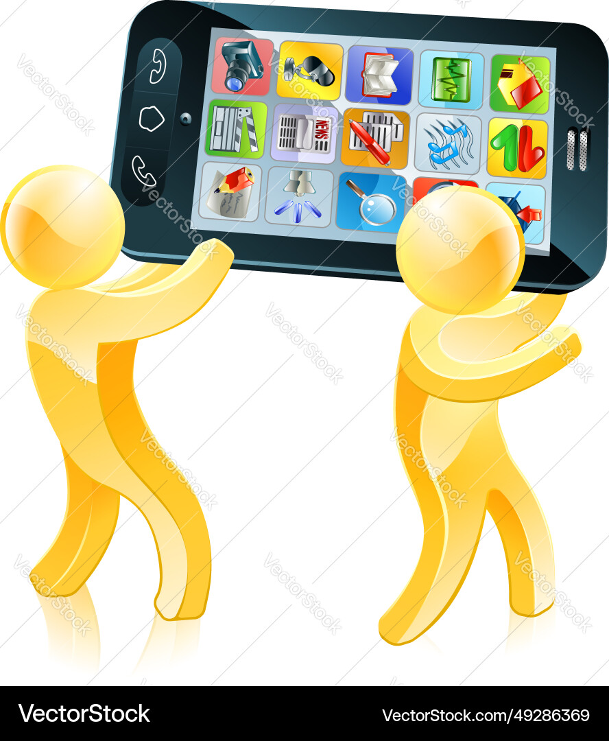Mobile phone people Royalty Free Vector Image - VectorStock