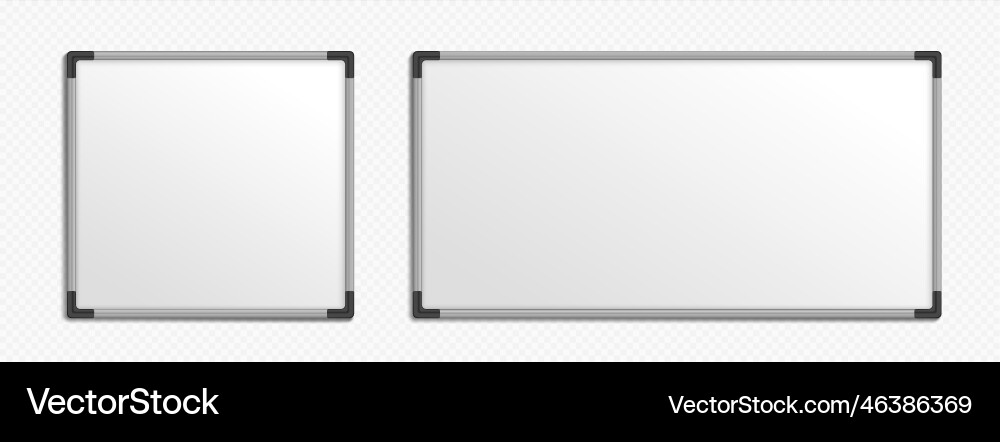 Realistic set of square and rectangle whiteboards Vector Image