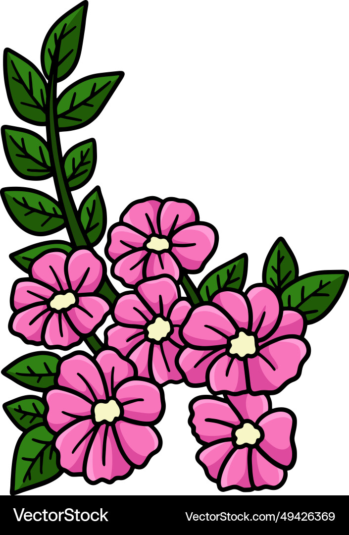 Spring flower cartoon colored clipart Royalty Free Vector