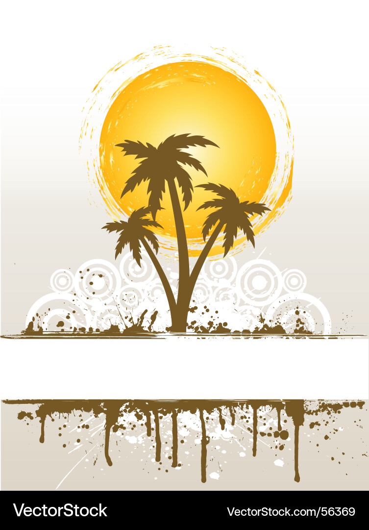 Tropical Grunge Palm Trees Royalty Free Vector Image