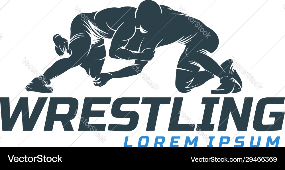 Wrestling logo template sport Royalty Free Vector Image