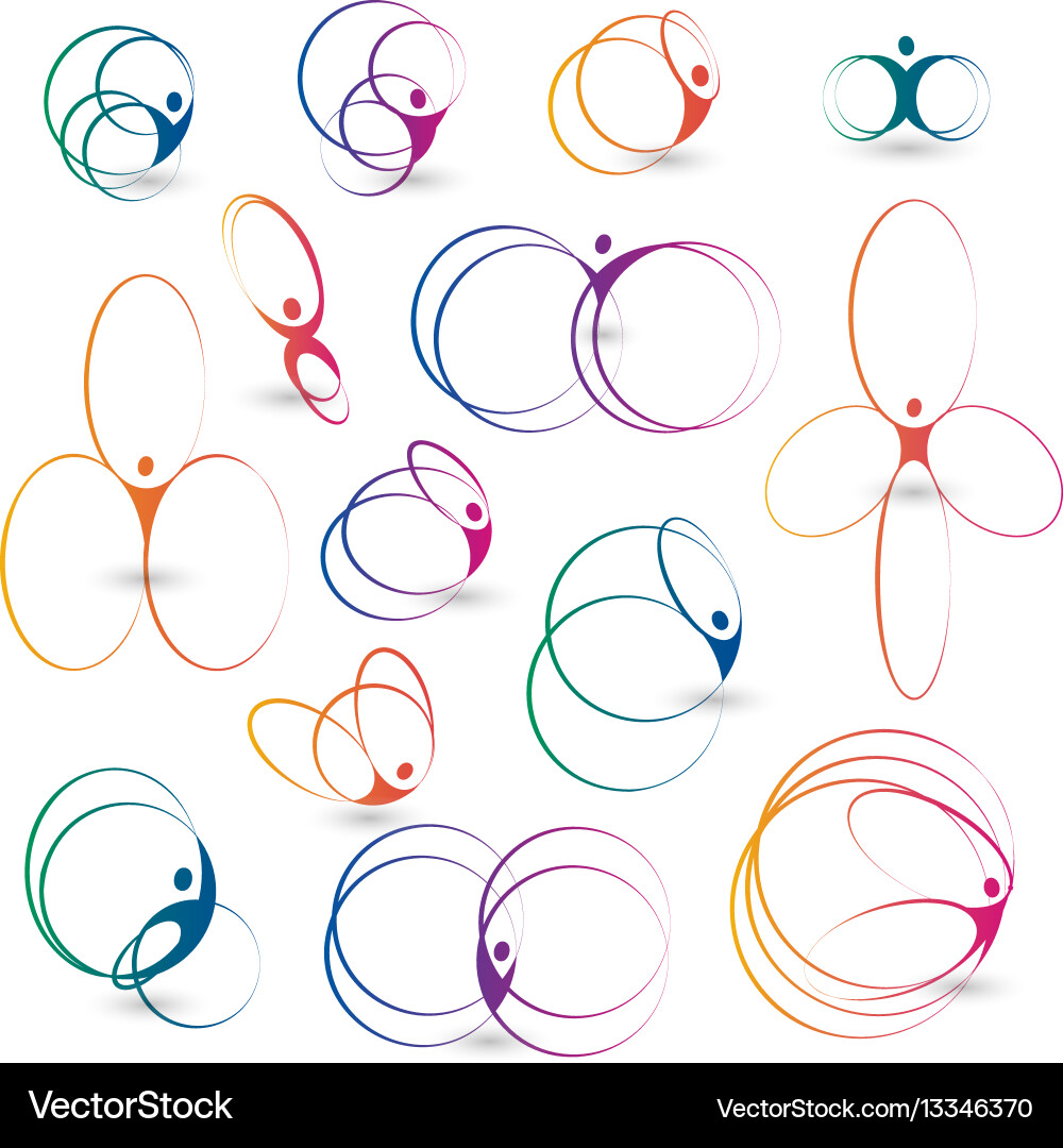 Abstract Human Shape Collection Royalty Free Vector Image