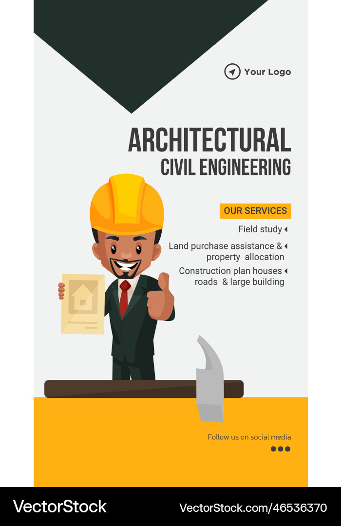 Architecture civil engineering portrait template Vector Image
