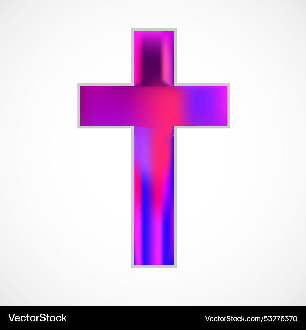 Cross christian symbol religious gradient Vector Image