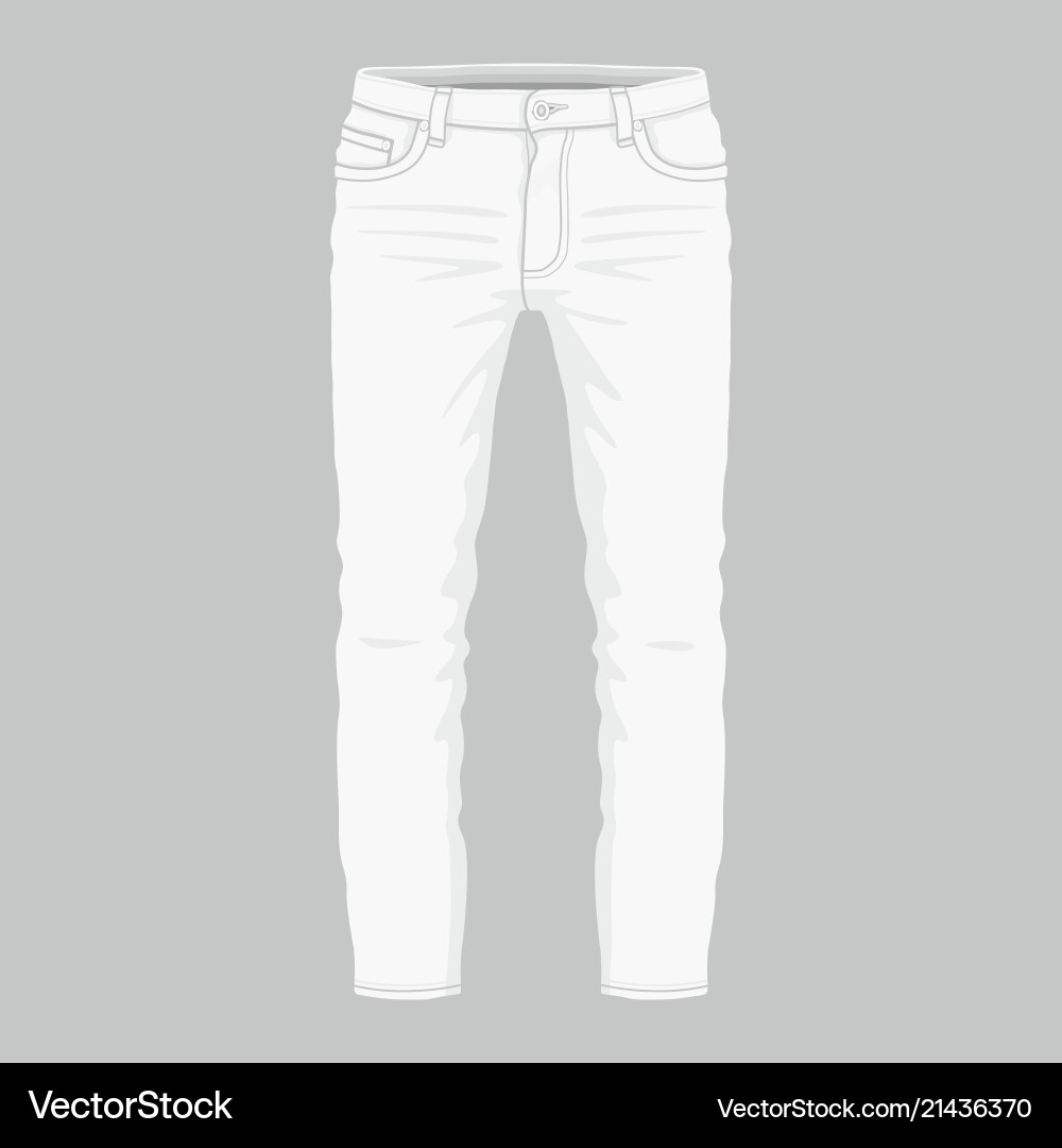 Mens white jeans Royalty Free Vector Image - VectorStock