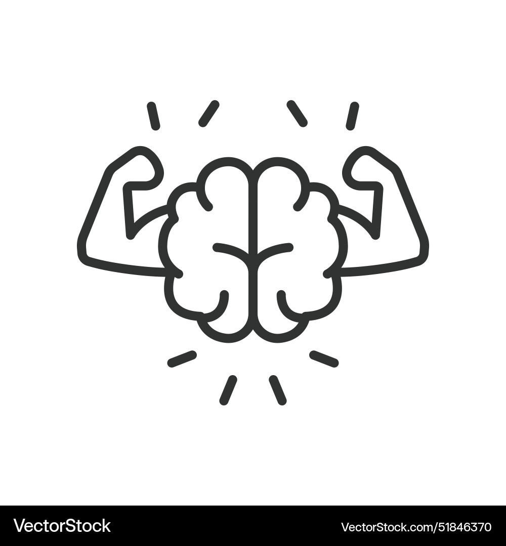 Mental power in line design concentration focus Vector Image