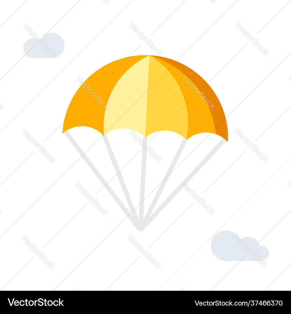 Parachute icon flying in sky isolated Royalty Free Vector