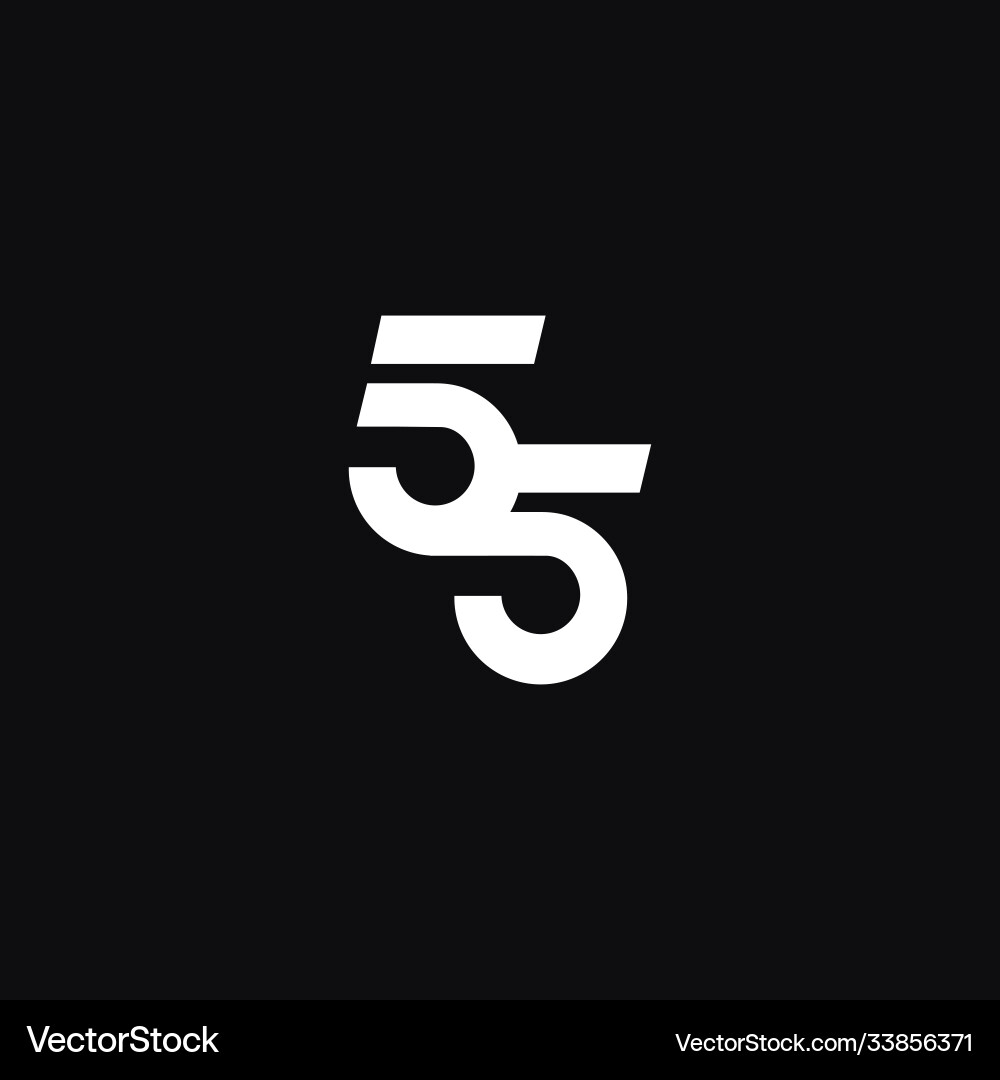 55 monogram logo icon template Royalty Free Vector Image
