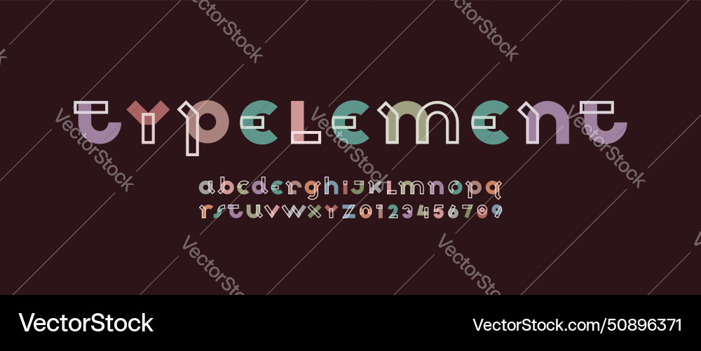 Alphabet decorative font art letters and numerals Vector Image