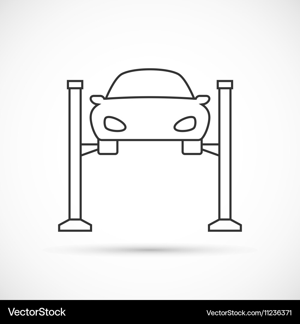 Auto Heben Kontur Symbol Lizenzfreies Vektorbild