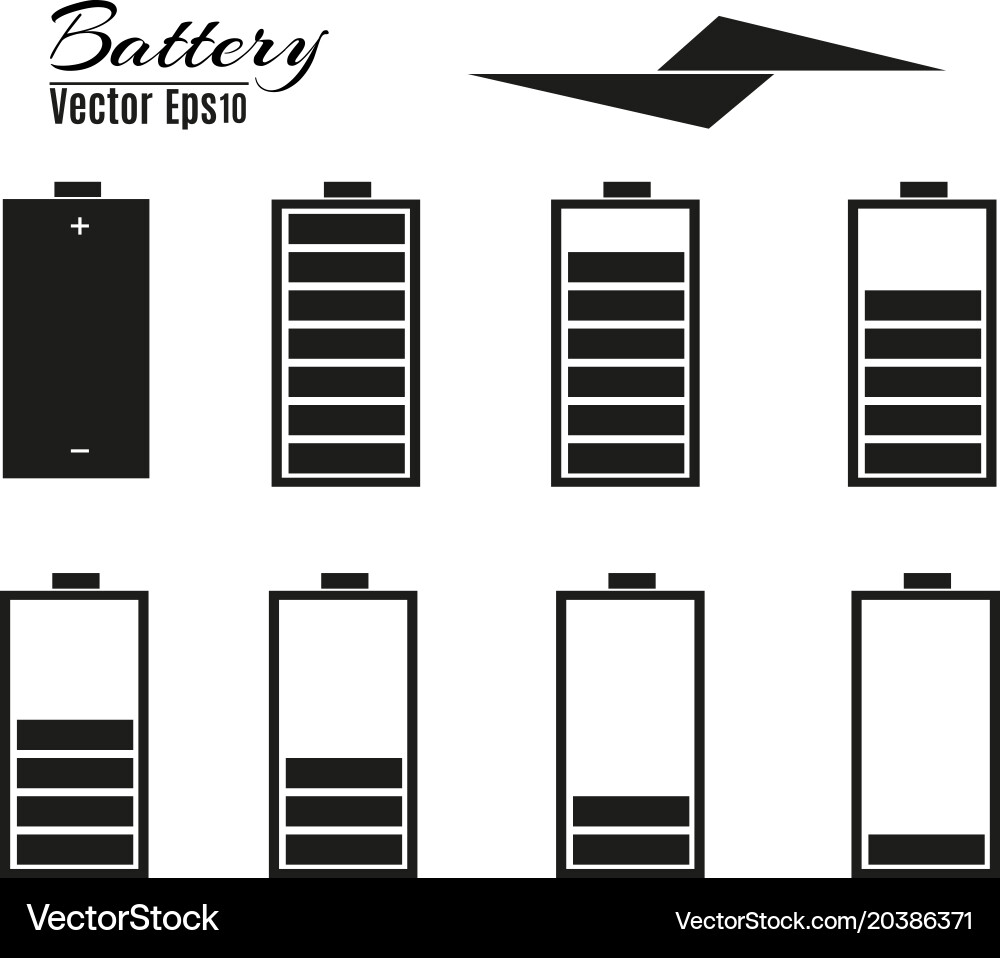 Battery charger with finger low batteries Vector Image