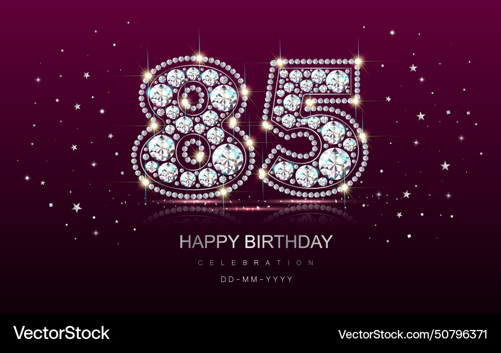 Birthday numbers anniversary 85 eighty-five years Vector Image